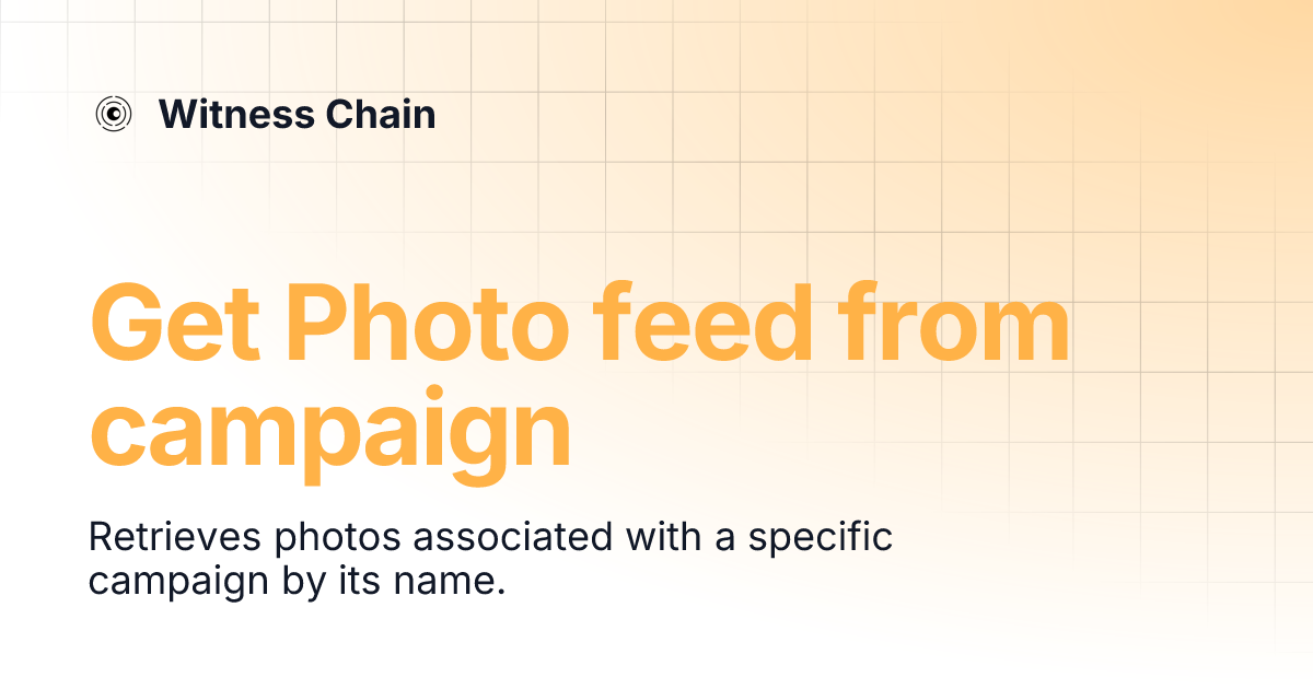 Get Photo feed from campaign | Witness Chain