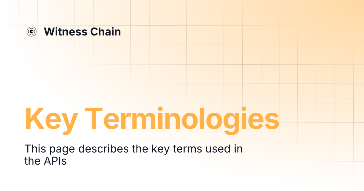 Key Terminologies | Witness Chain