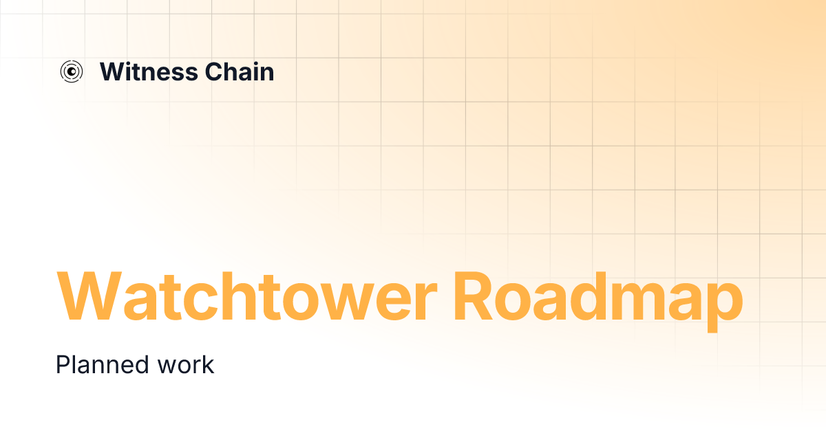 Watchtower Roadmap | Witness Chain