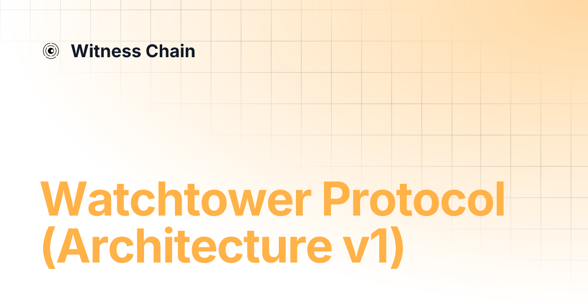 Watchtower Protocol (Architecture v1) | Witness Chain